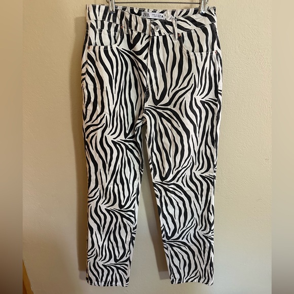 Zara | Jeans | Zara Black White Zebra Print Jeans | Poshmark